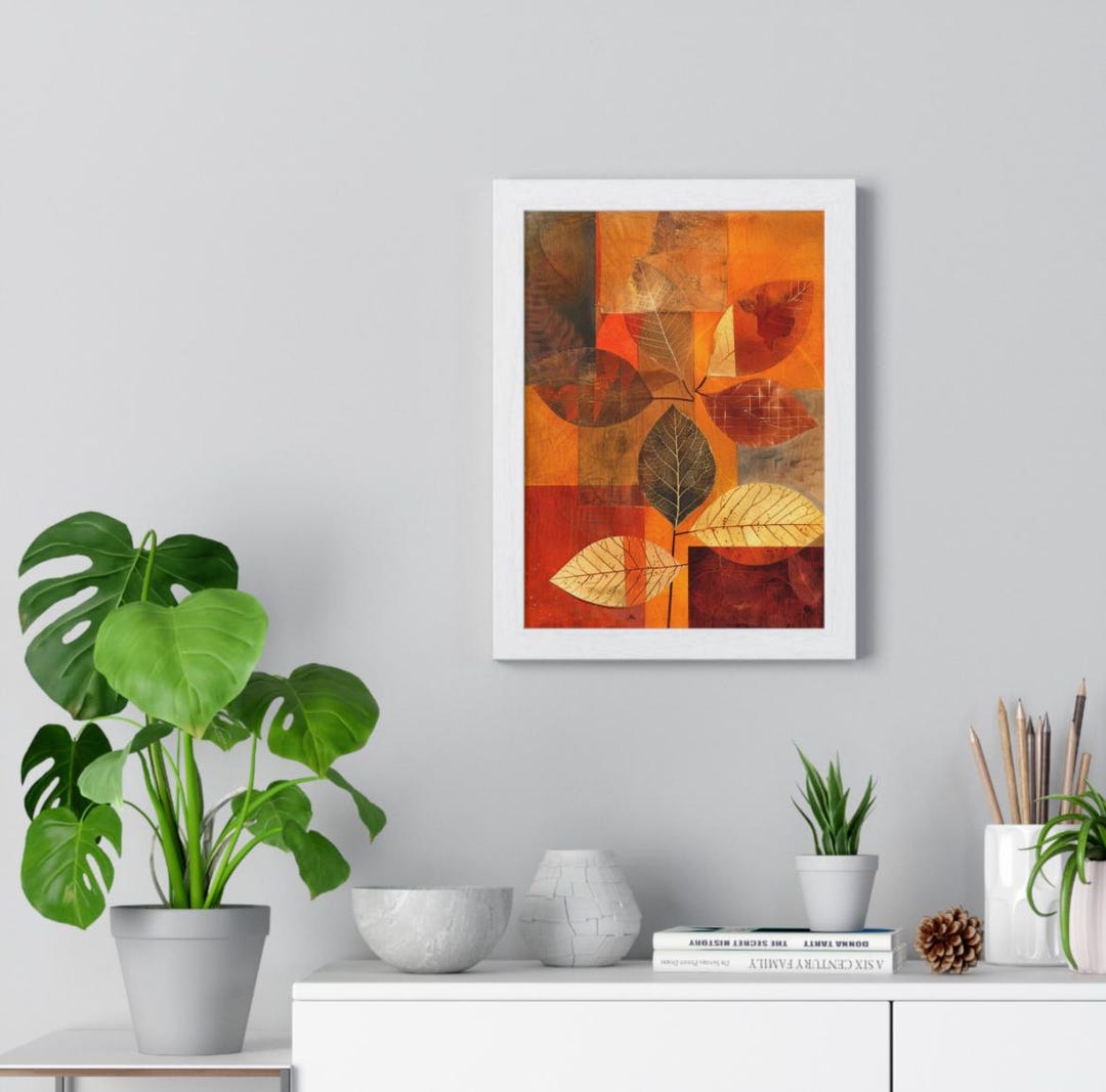 Autumn Leaves Digital Print, Modern Home Décor Art, Fall Wall Art ...