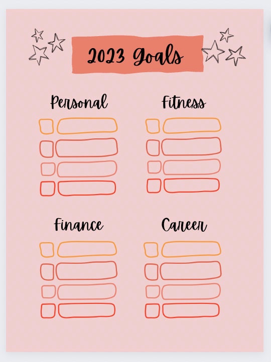 2023 Goals Digital Download - Etsy