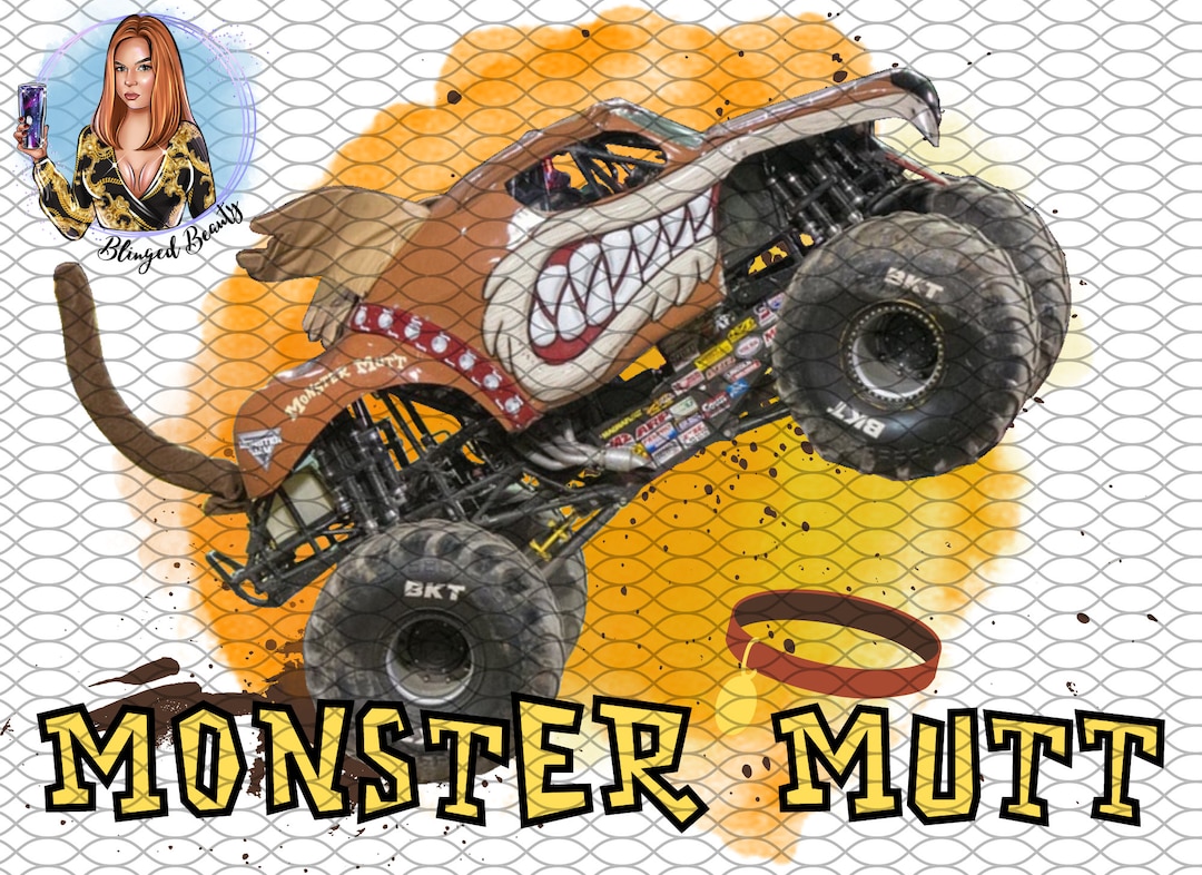 Monster Jam Monster Mutt Monster Truck PNG Digital File - Etsy New Zealand