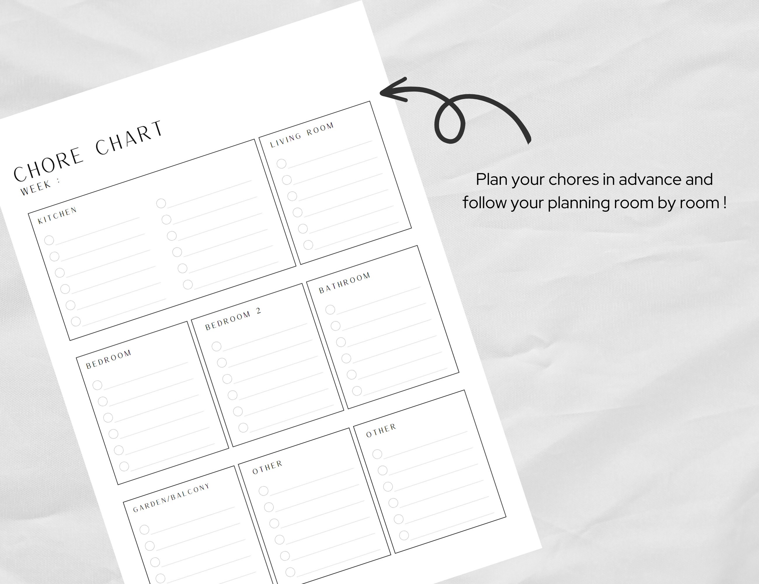 Printable Chore Chart, Weekly Chore Chart, Organize Your Weekly ...