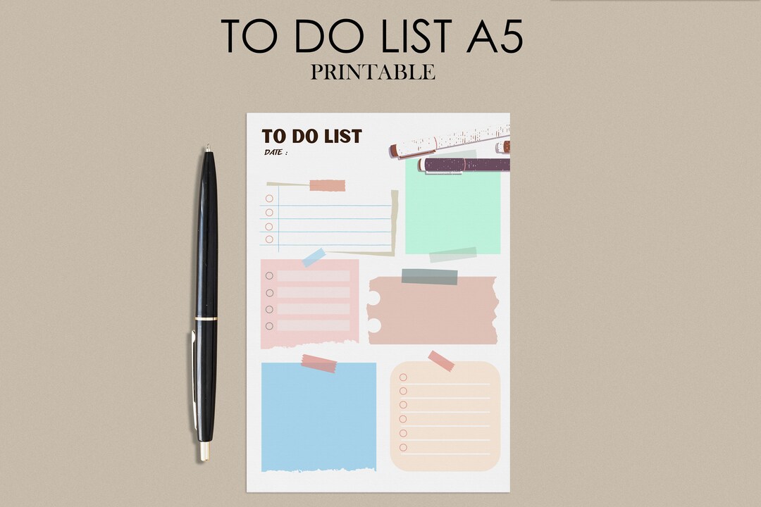 Printable to Do List A5 A4, Daily To-do Checklist, Printable to Do List ...