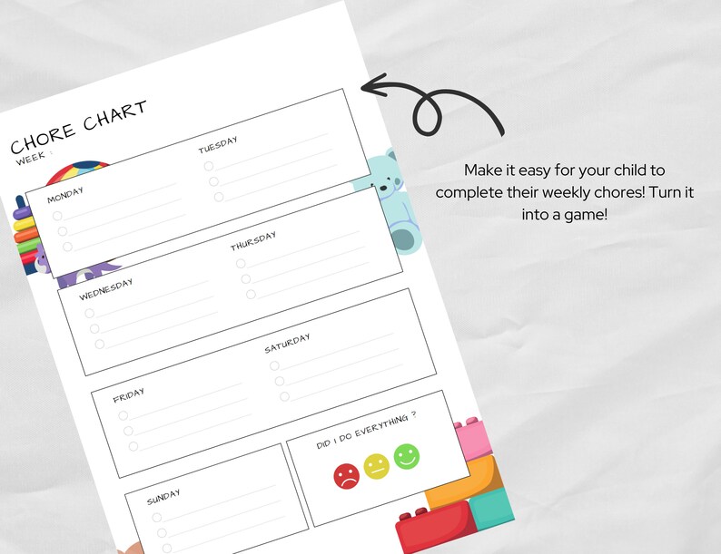 Editable Chore Charts for Kids, Printable Chore Chart, Make Chores More ...