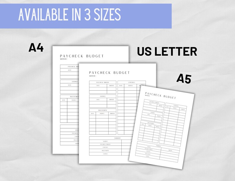 Paycheck Budget Printable Budget Planner Printable Monthly Finance ...