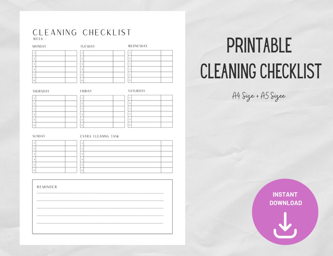 Cleaning Checklist, Weekly Cleaning Schedule, Make Housekeeping More ...