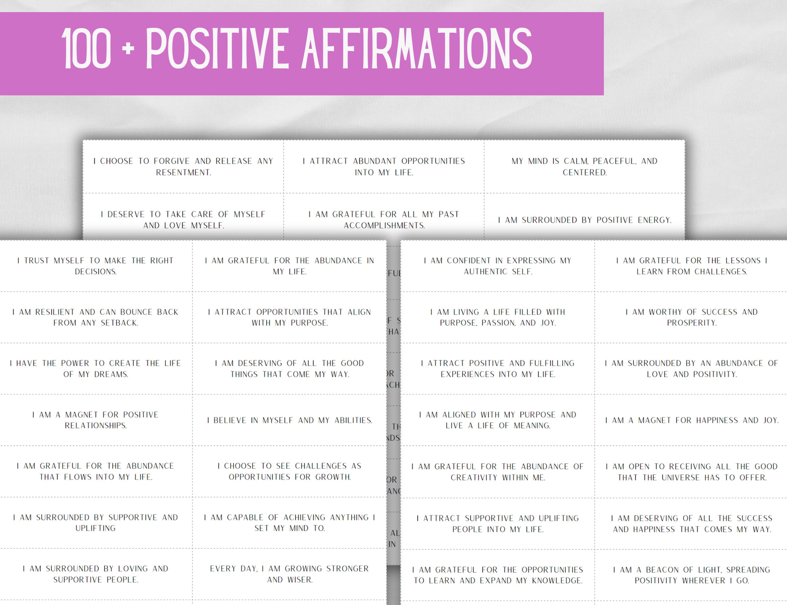 Positive Affirmations Pdf, Printable Positive Affirmations, Fill Your ...