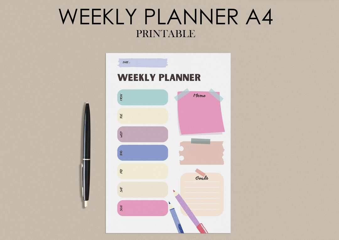 Simple 2023 Weekly Planner Printable A4, Weekly Schedule, Weekly ...