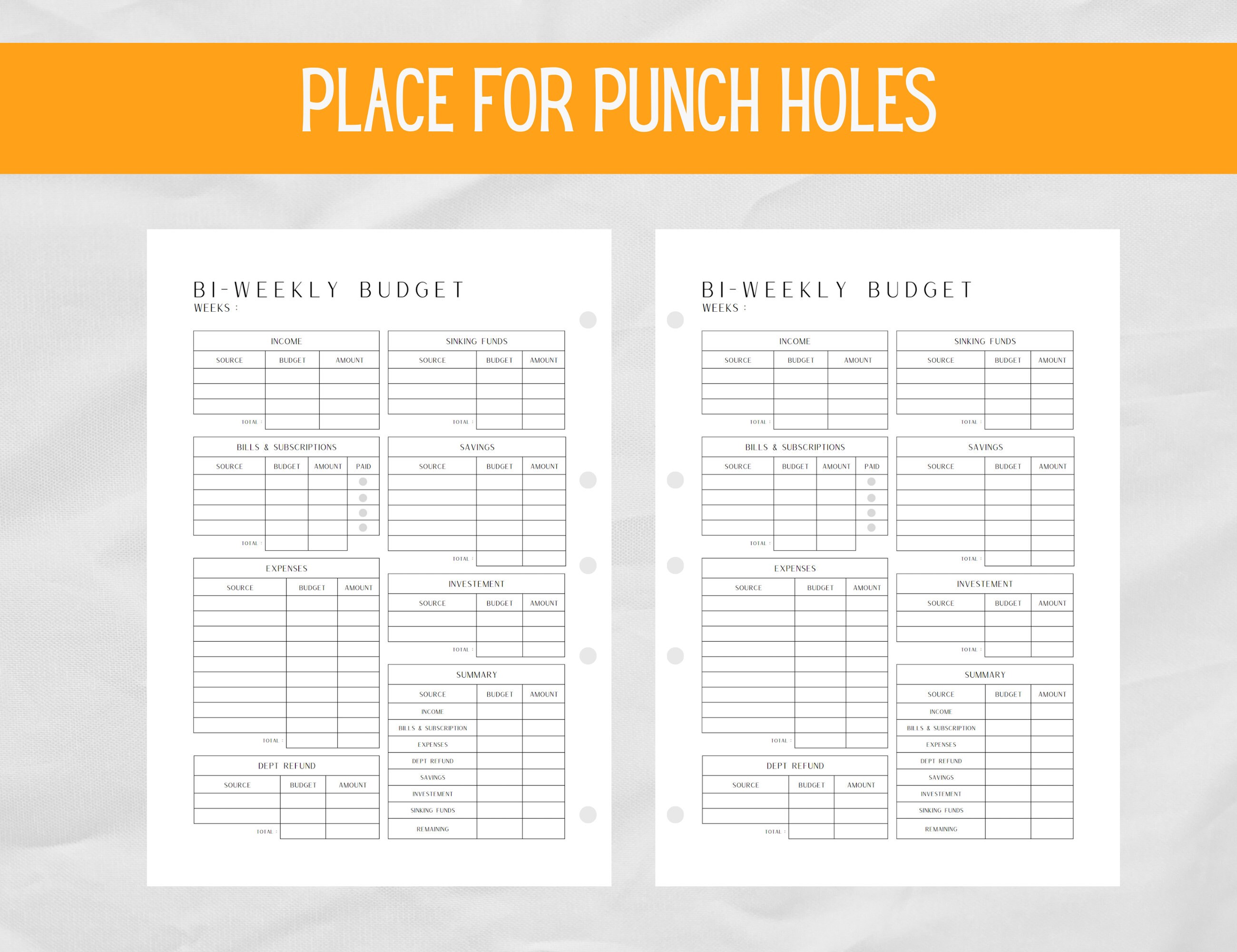 Budget Planner Printable Bi-weekly Budget Finance Tracker Instant ...