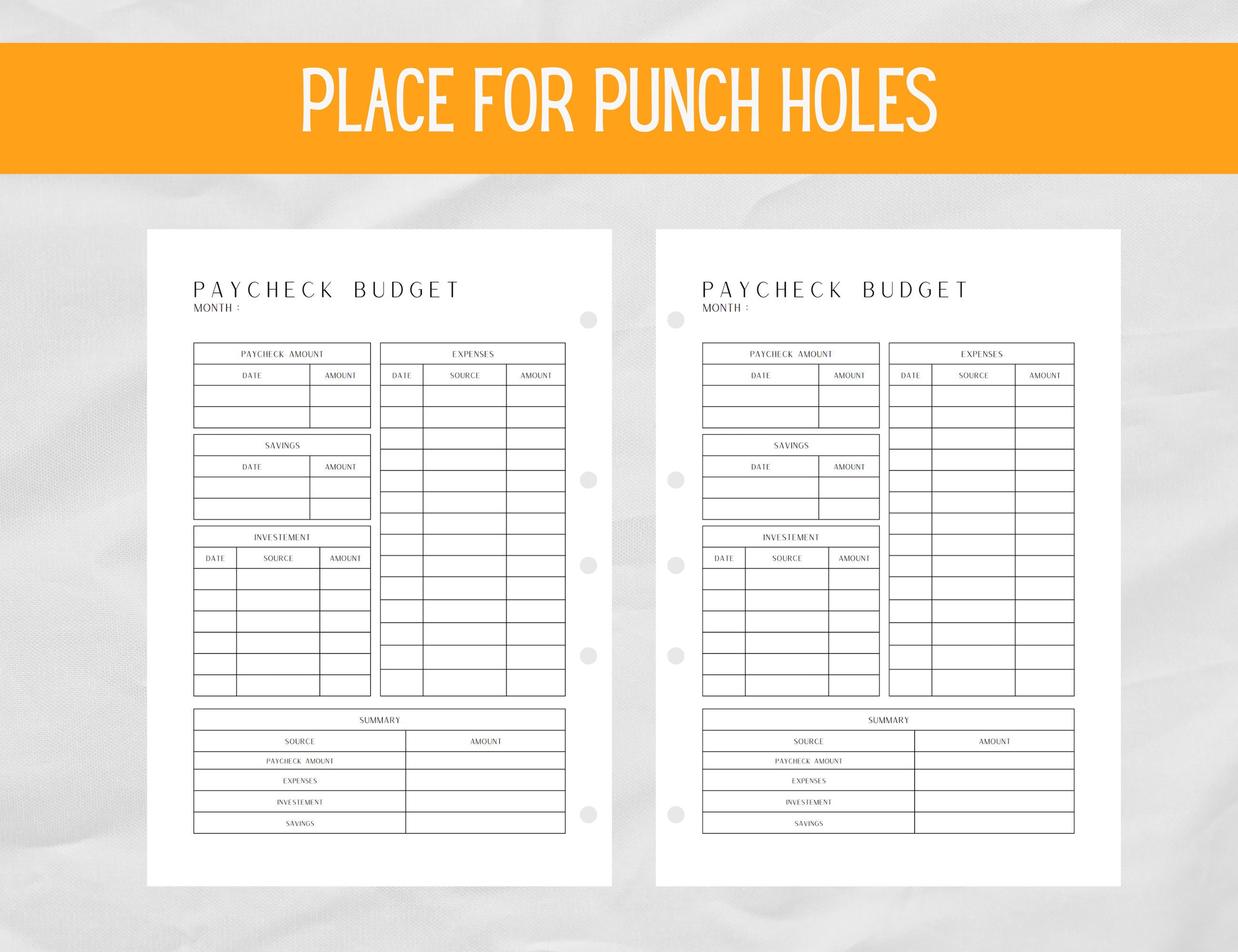 Paycheck Budget Printable Budget Planner Printable Monthly Finance ...