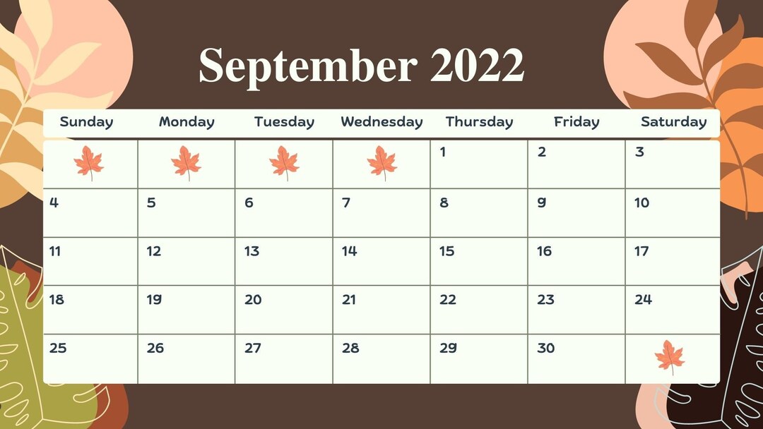 Fall September Calendar - Etsy
