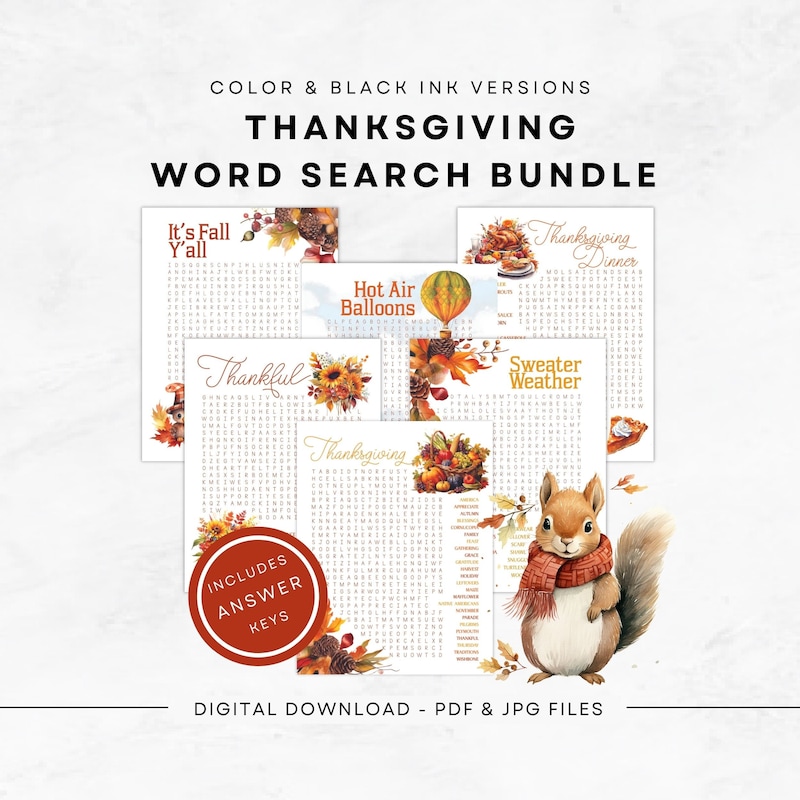 Thanksgiving Word Scramble - Etsy