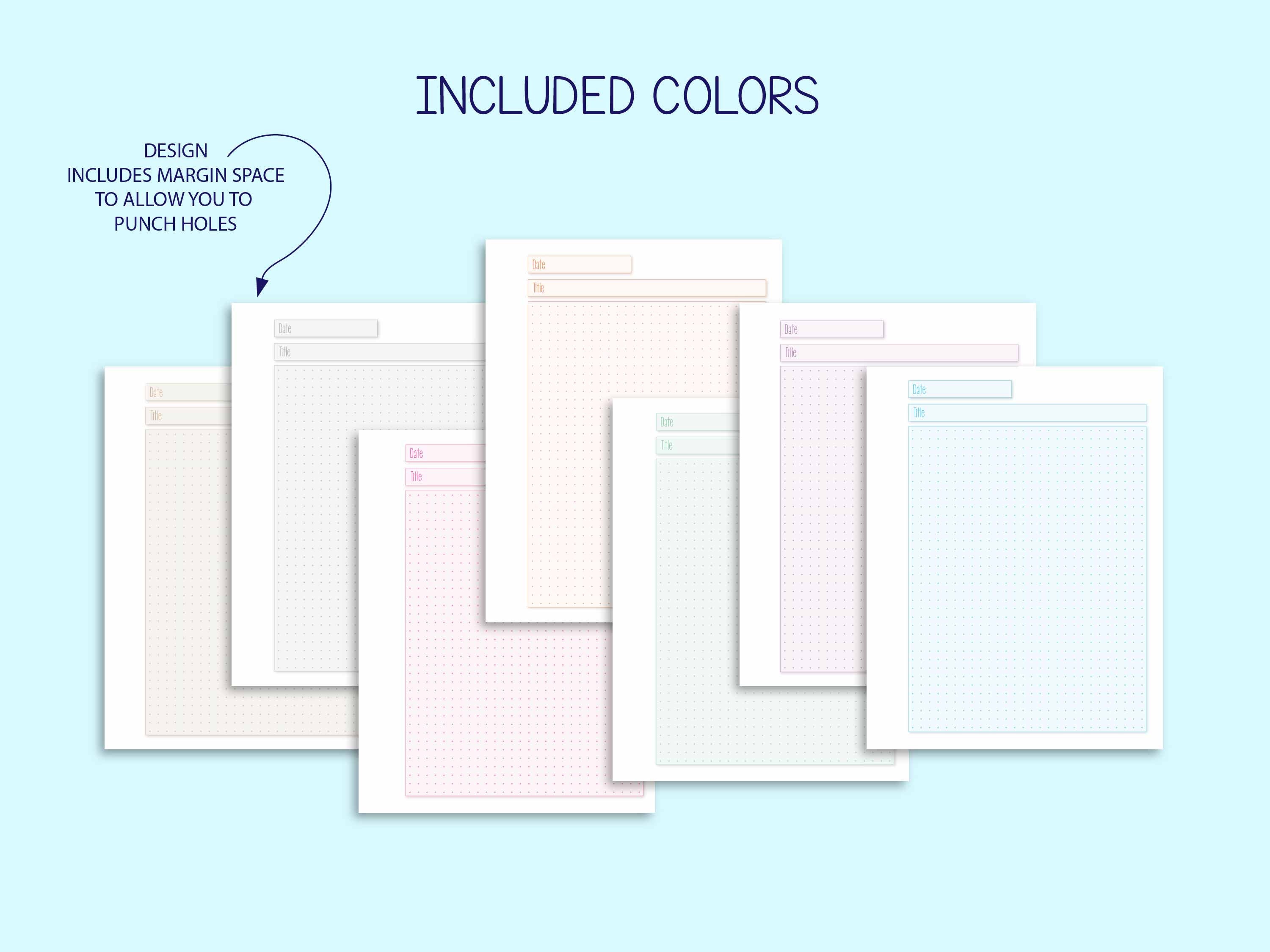 Printable Dotted Grid Paper With Margins Dot Paper for Instant Download ...