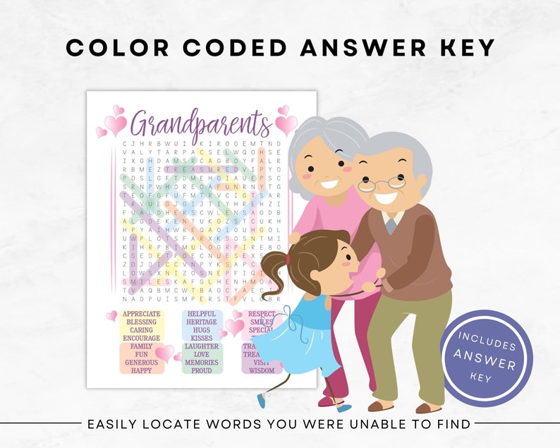 Grandparents Word Search to Play With the Grandkids Instant Download ...