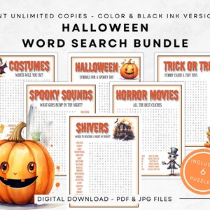 Halloween Word Search Puzzle Bundle: Party Game (digital Download) - Etsy