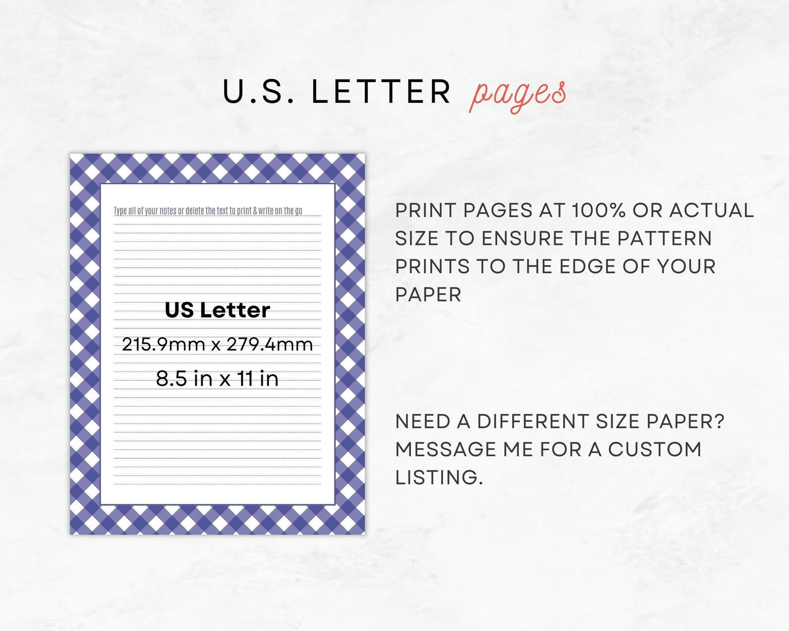 Gingham Binder Cover Set With Note Paper | Edit on Canva, Download ...