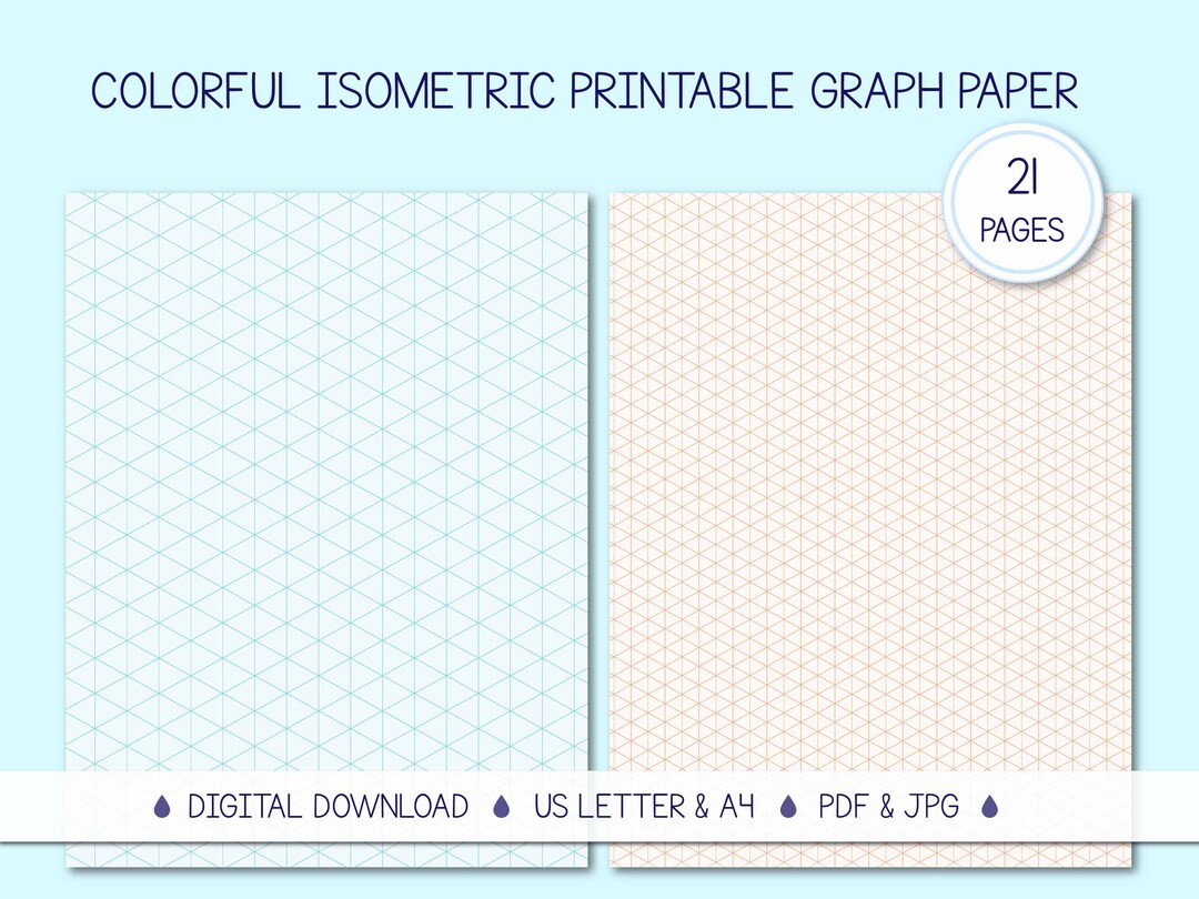 Isometric Graph Paper | Grid Paper for Instant Download in Multiple ...