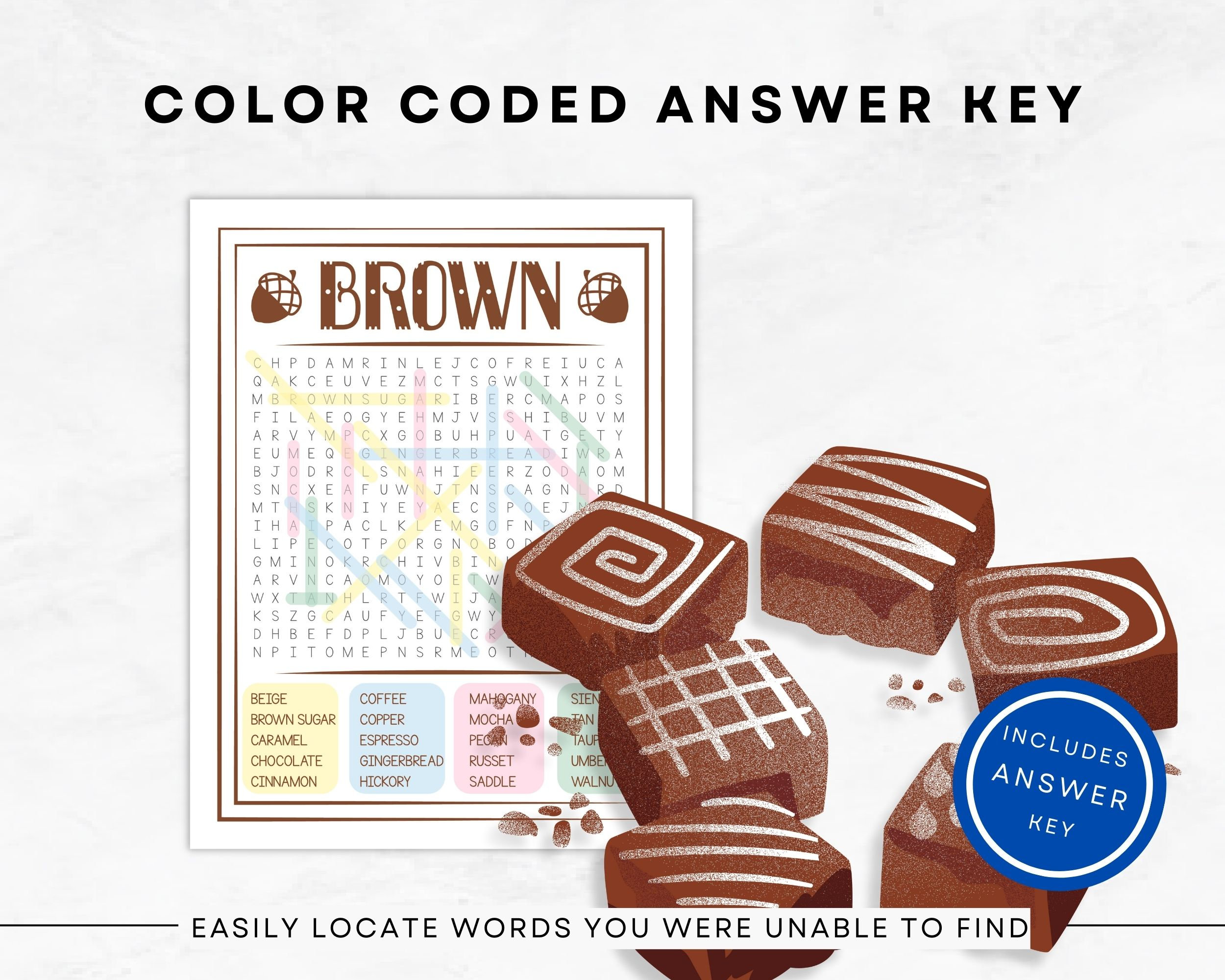 Brown Word Search for Instant Download | Art Teacher Discussion of ...