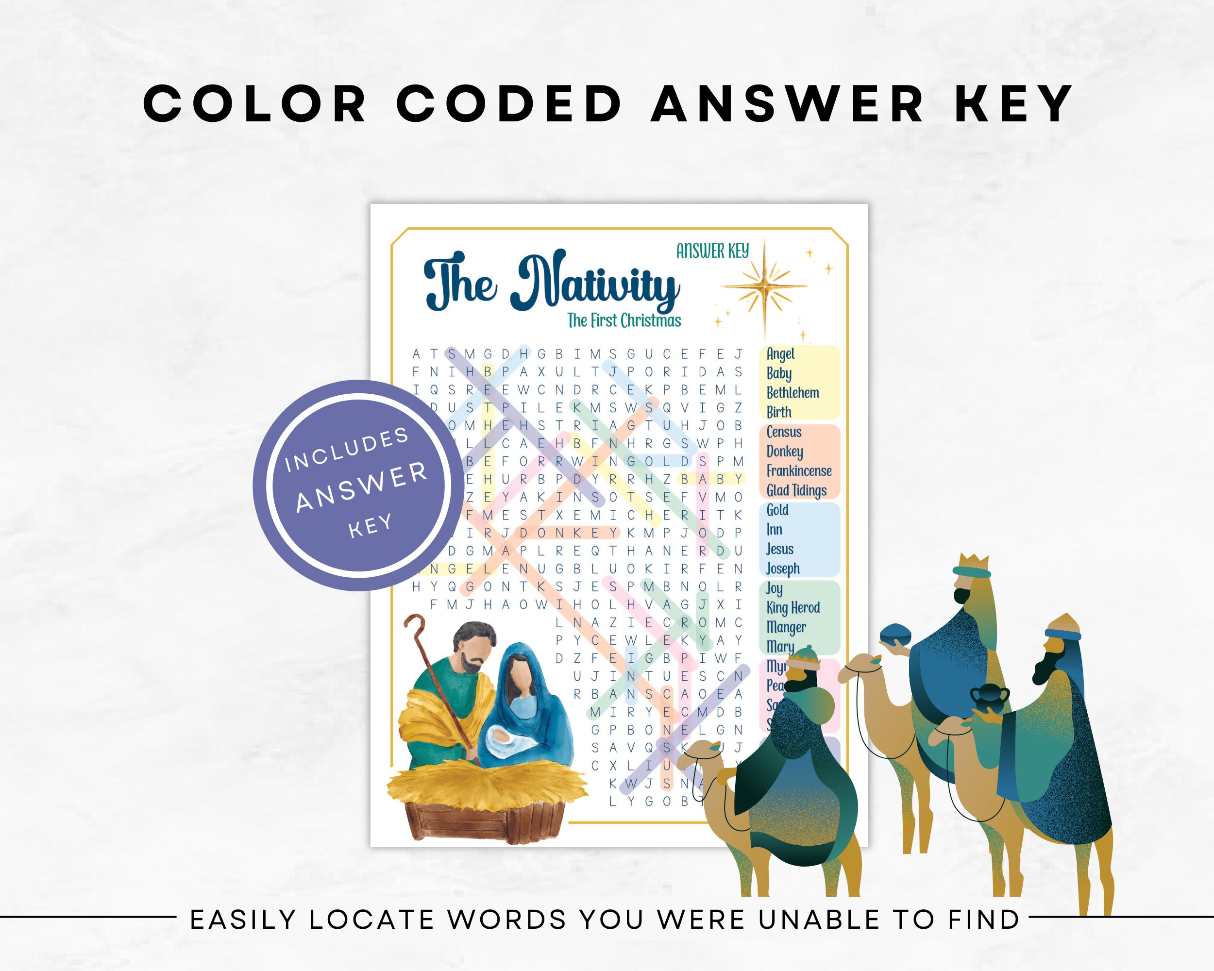 Nativity Word Search Puzzle: First Christmas Game (digital Download) - Etsy