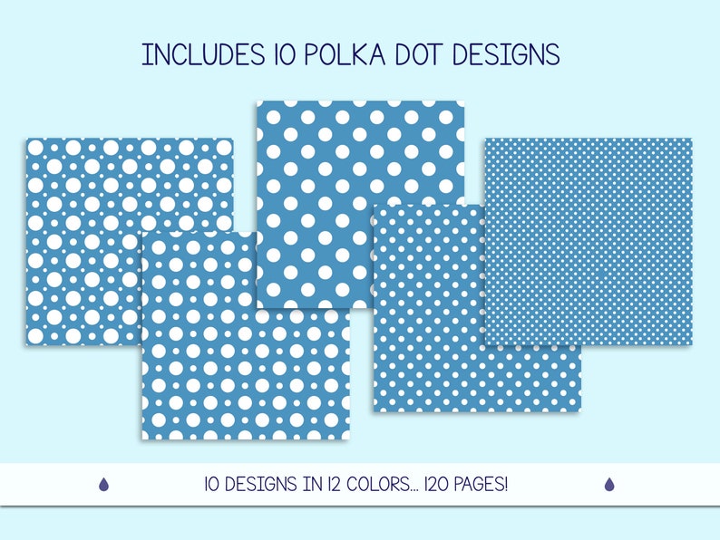 Bright Polka Dot Digital Scrapbook Paper – 120 Pages (digital Download ...