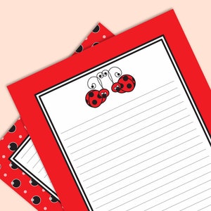 Ladybug Printable Stationery | Writing Paper for Instant Download ...