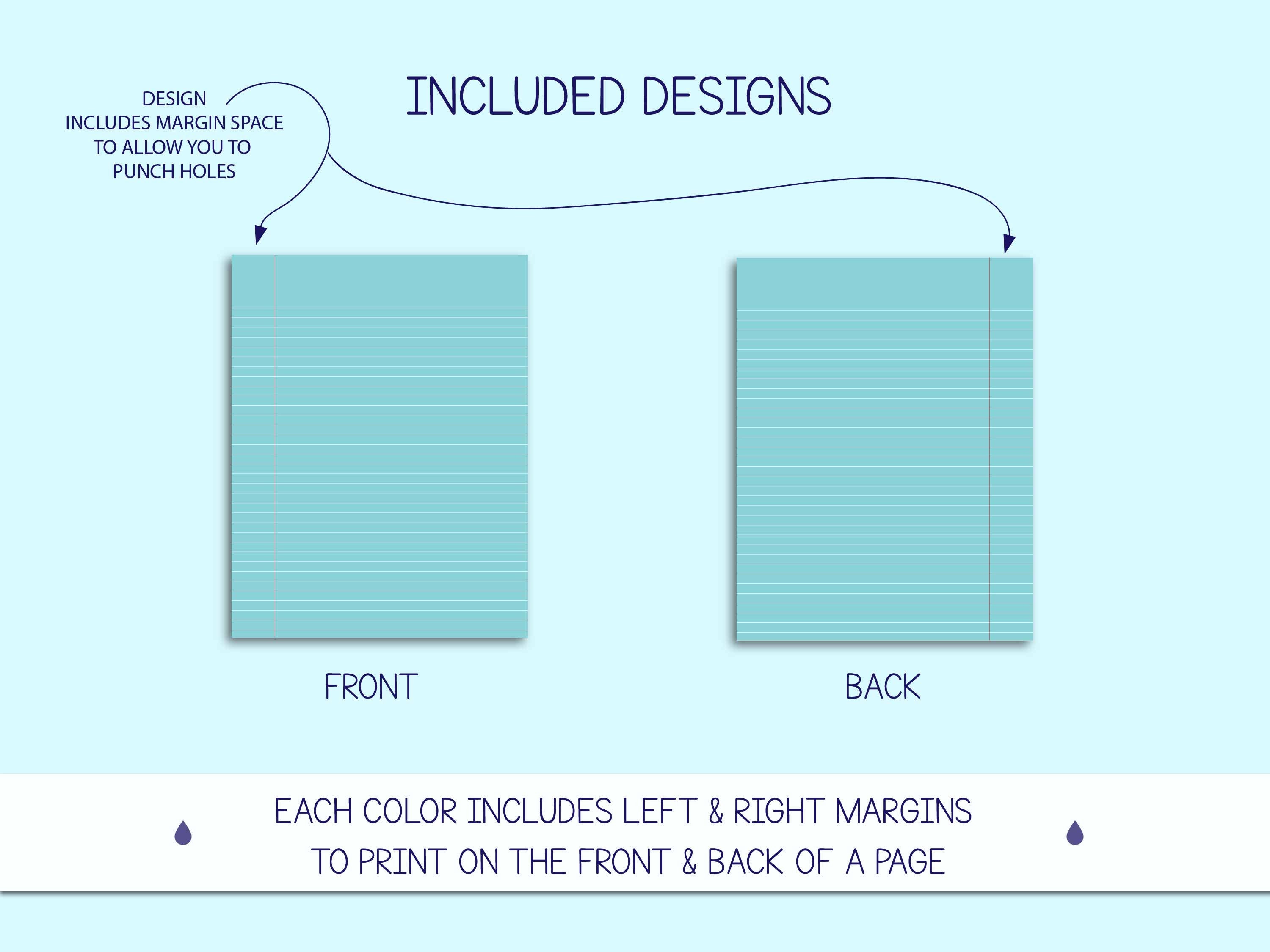 Loose Leaf Printable Stationery With Margins | College Ruled | Writing ...