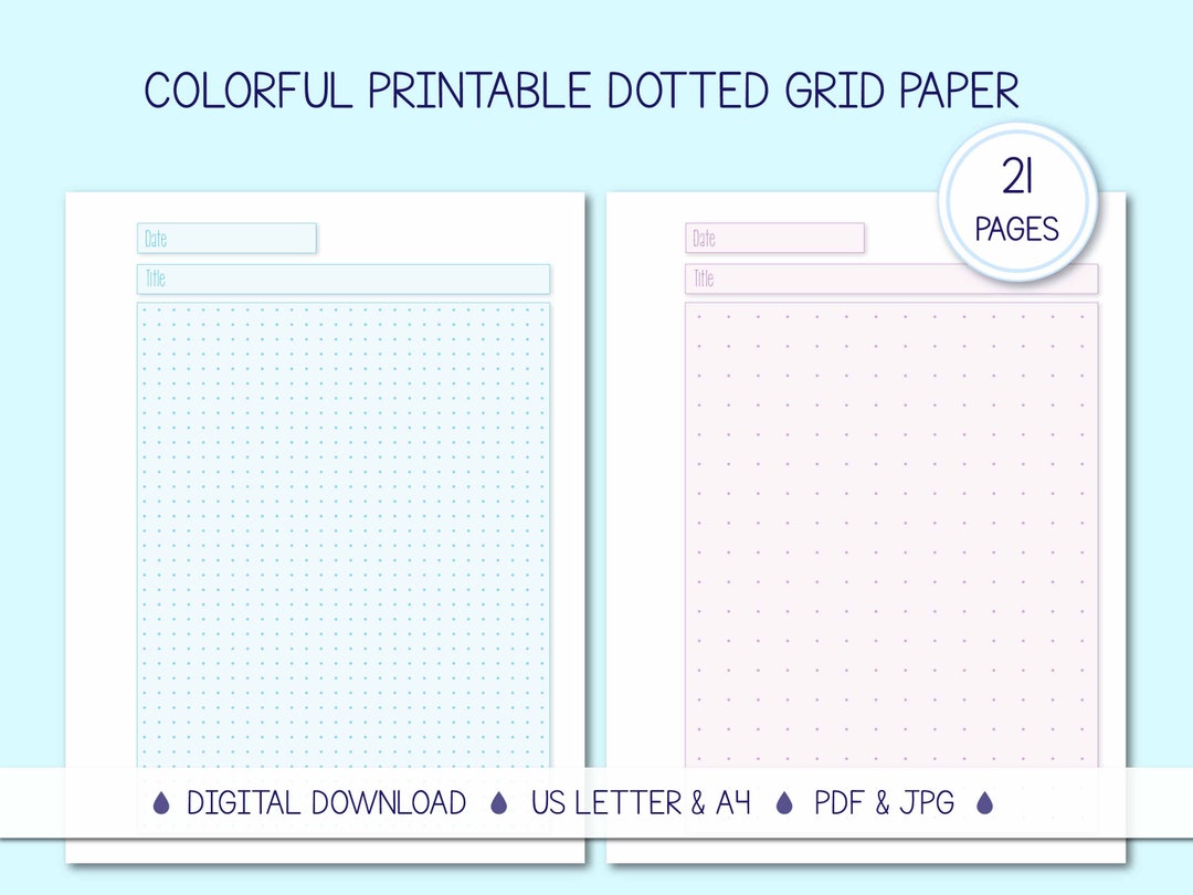Printable Dotted Grid Paper With Margins | Dot Paper for Instant ...