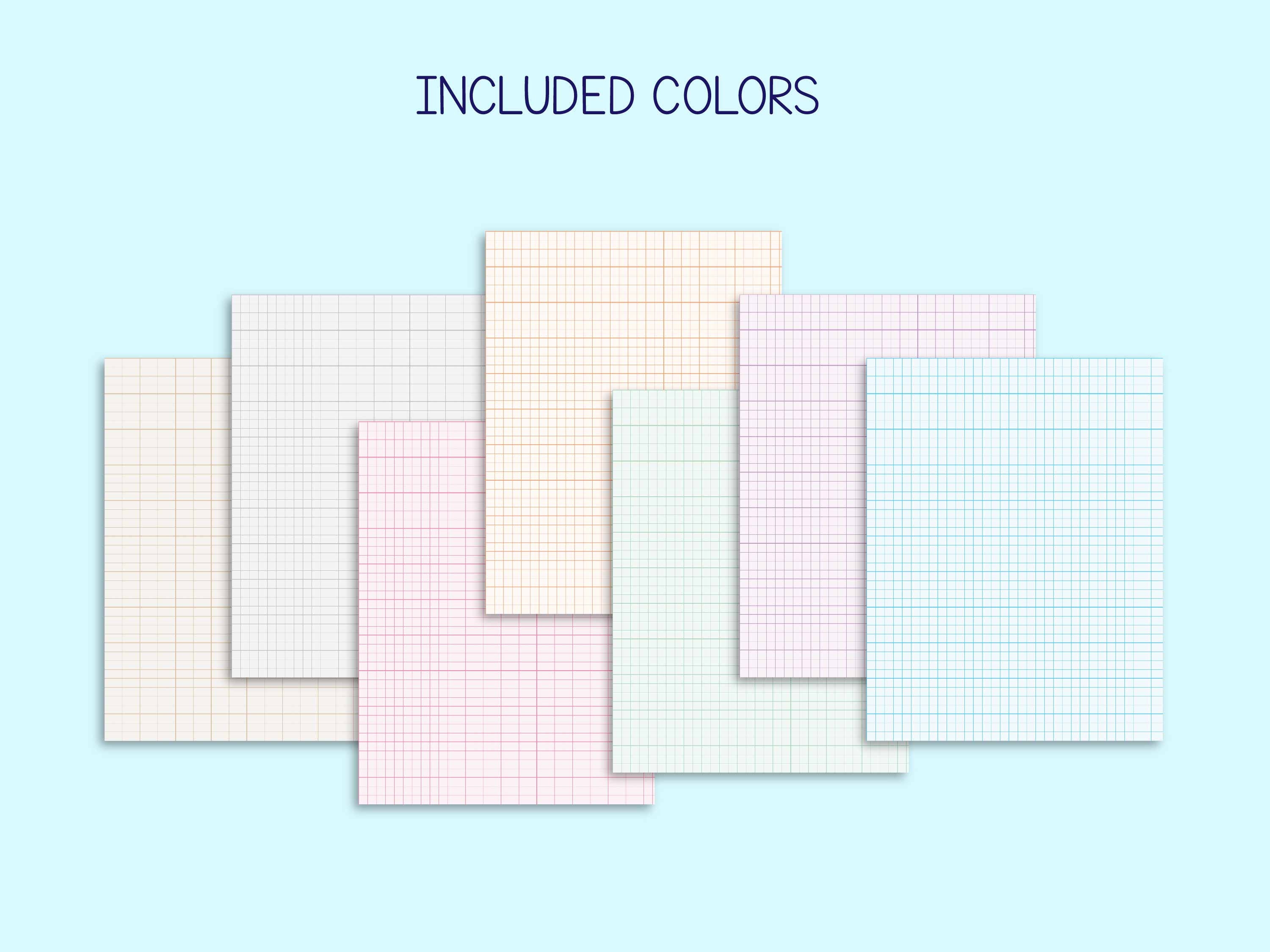Printable Graph Paper in Multiple Colors | Grid Paper for Instant ...