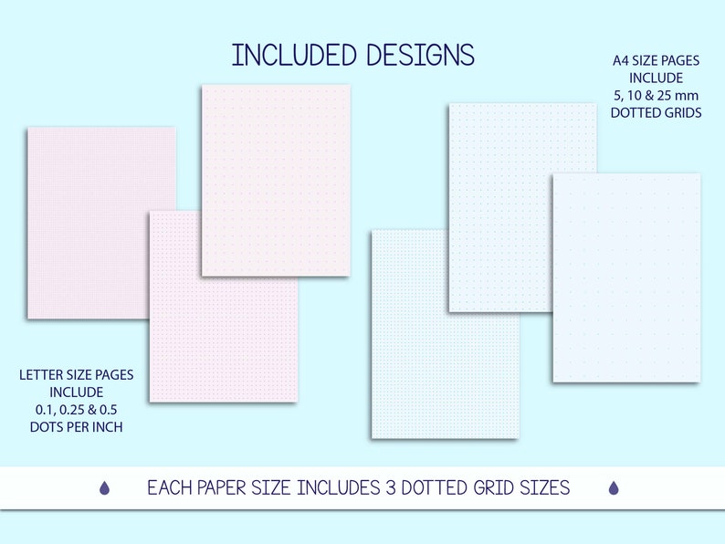 Dotted Grid Printable Paper | Dot Paper for Instant Download in ...