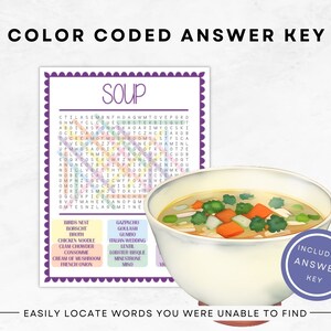 Soup Word Search, Instant Download | Print in Color/black Ink | US ...