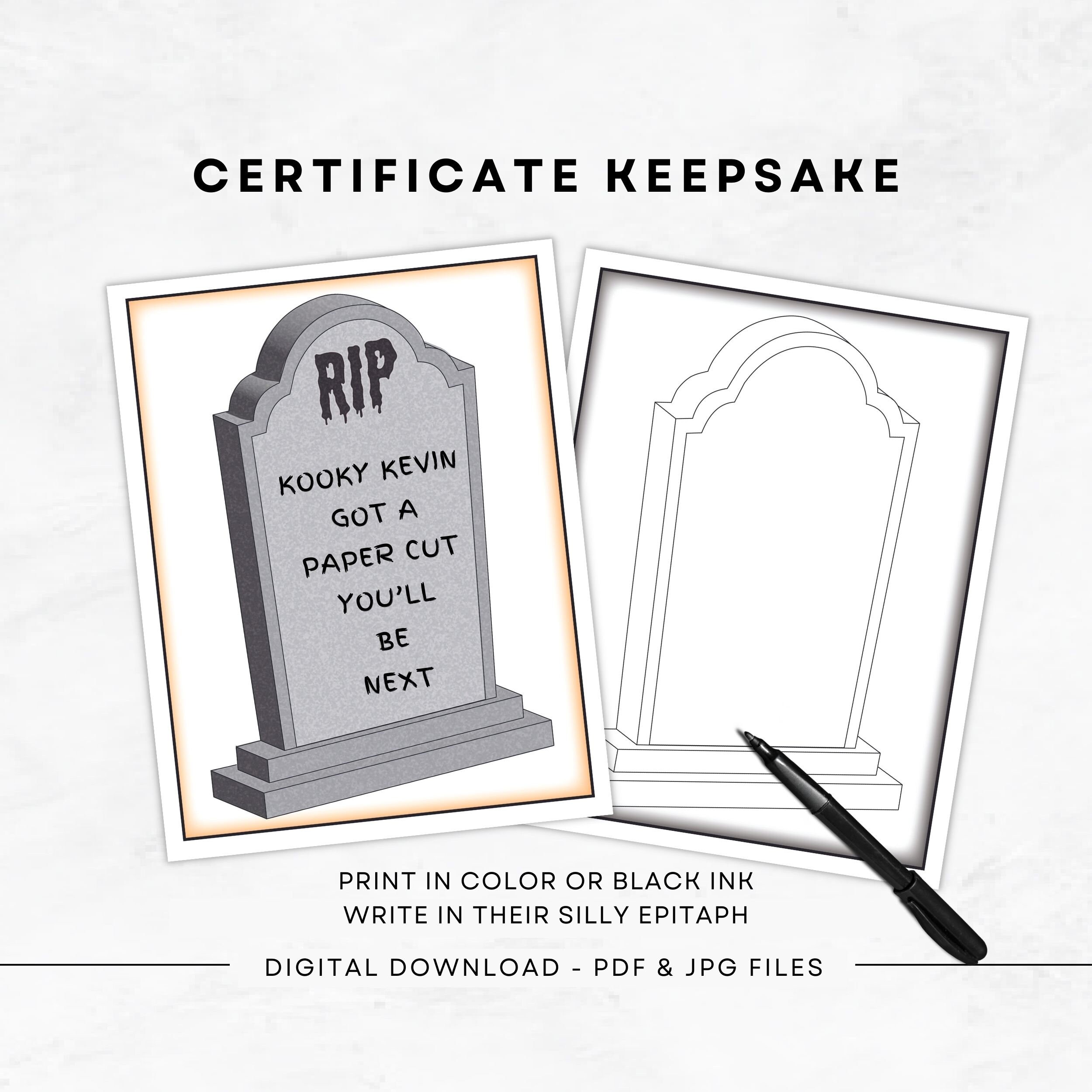 Halloween Tombstone Game Printable Party Activity for Kids - Etsy
