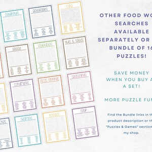 Food Word Search Puzzle Bundle: Fun Brain Game (digital Download) - Etsy