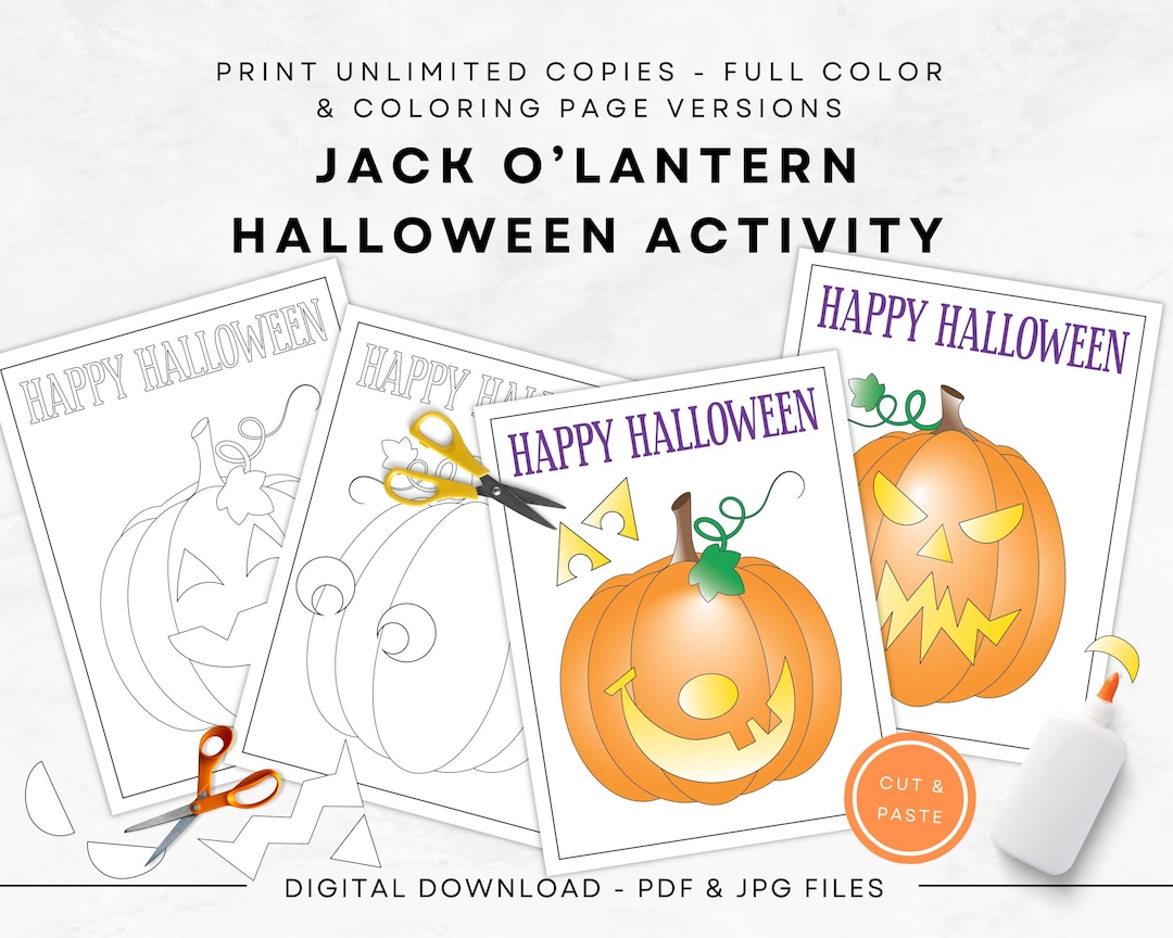 Jack O'lantern Activity: Halloween Cut and Paste (digital Download) - Etsy