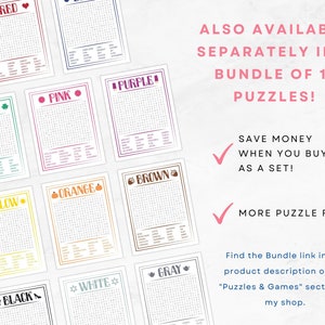 Pink Word Search Puzzle | Art Teacher Activity (PDF & JPG) - Etsy