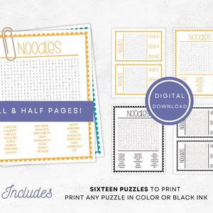 Food Word Search Megabundle, Instant Download | Print in Color/black ...
