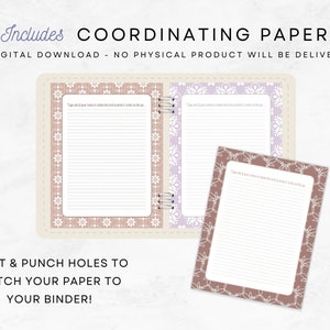 Binder Cover Set With Note Paper Edit on Canva, Download, Print Great ...