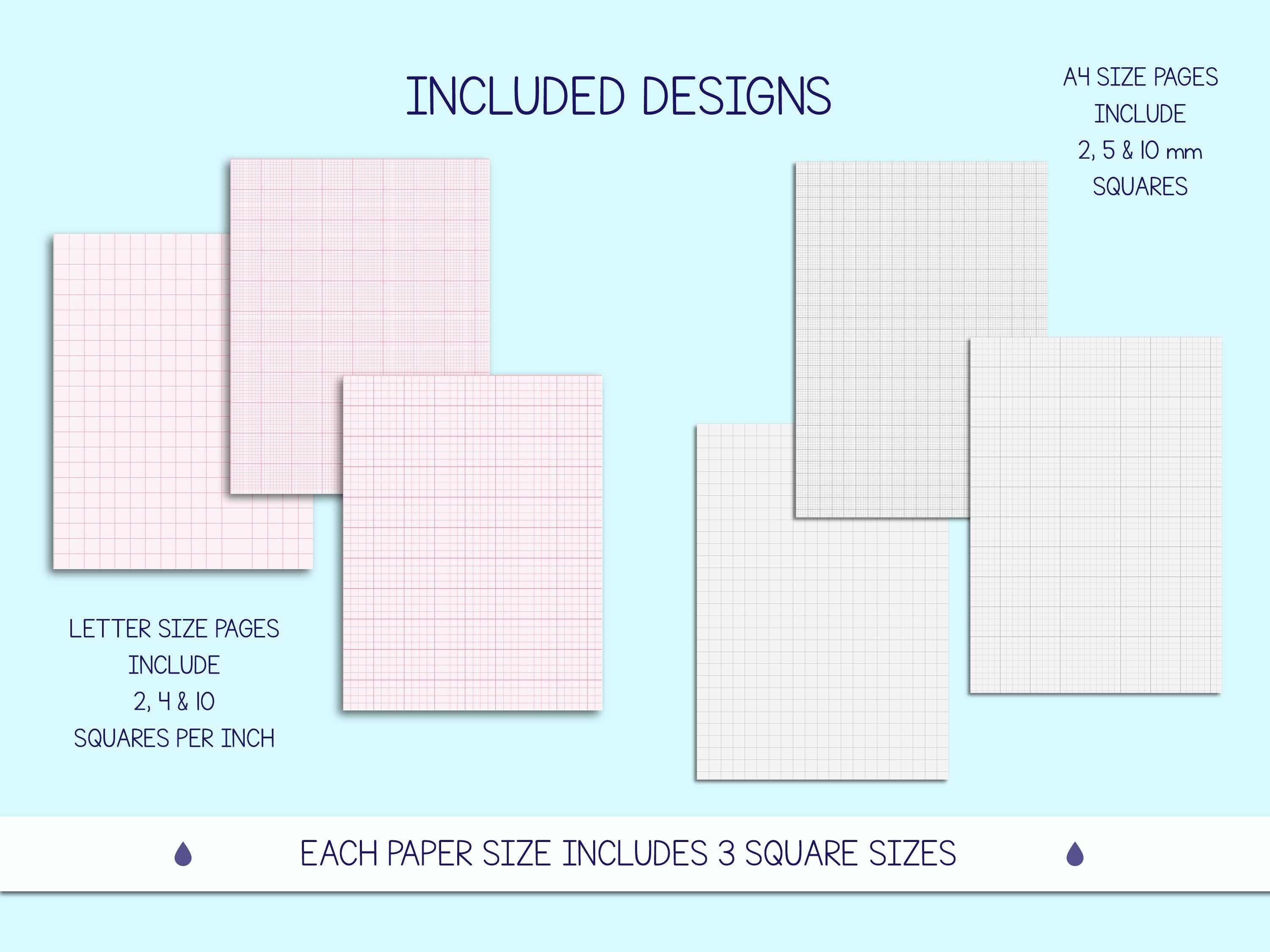Printable Graph Paper in Multiple Colors | Grid Paper for Instant ...