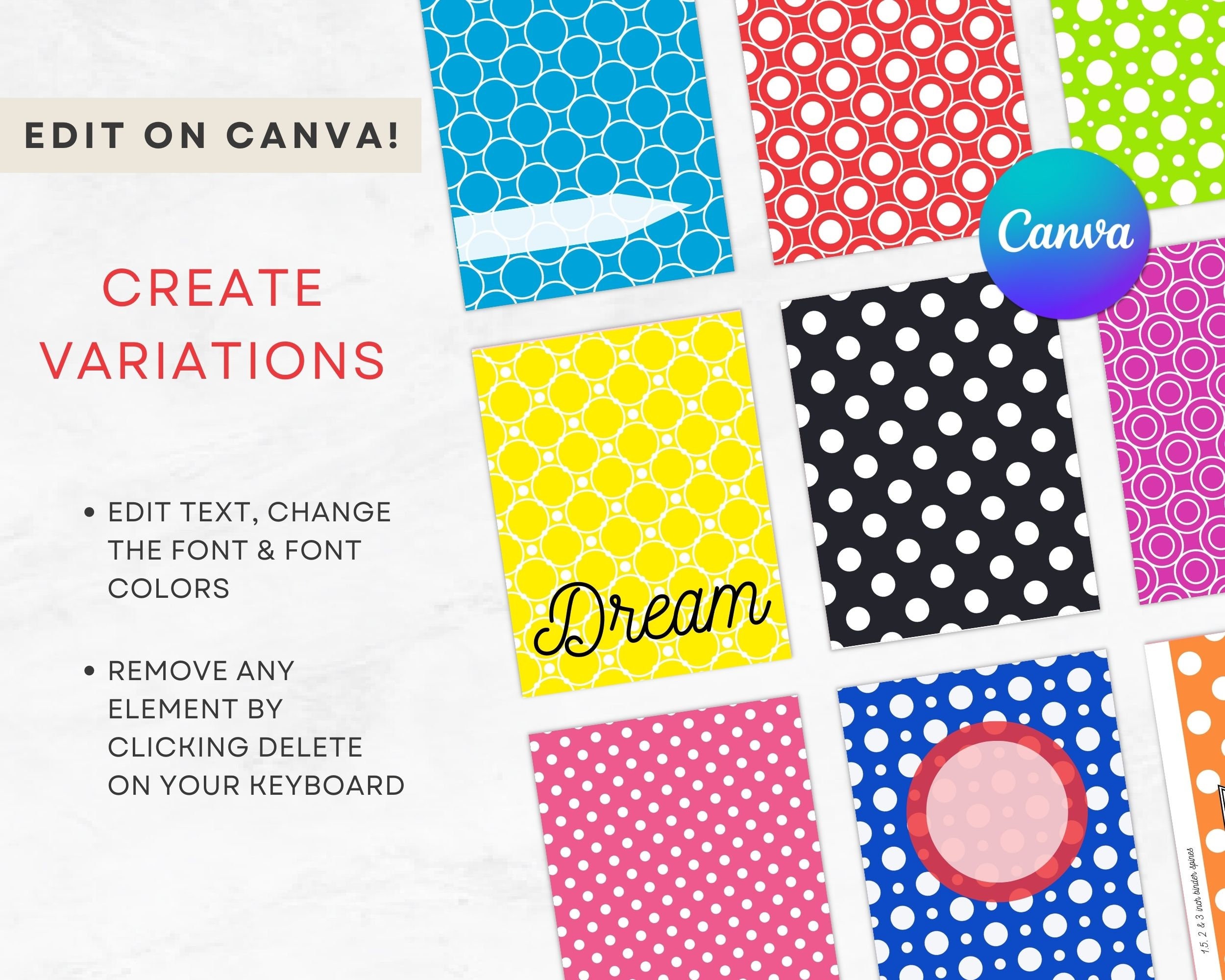 Binder Cover Set With Note Paper | Edit on Canva, Download, Print ...