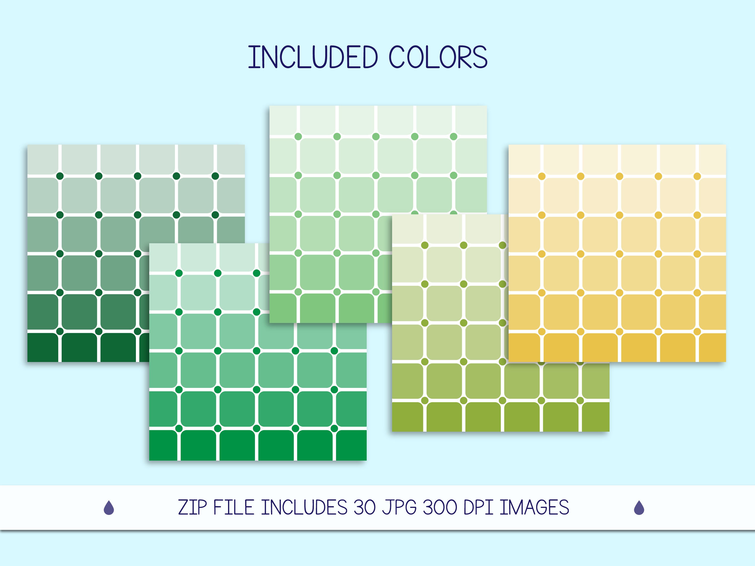 Gradients Scrapbook Paper | Paint Chip Design, 30 Colors (digital ...
