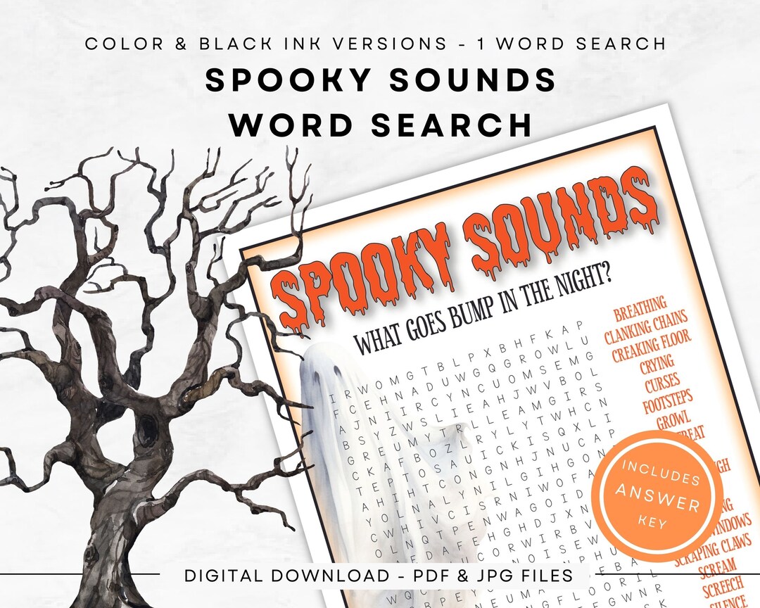 Spooky Sounds Word Search: Halloween Party Game (digital Download) - Etsy