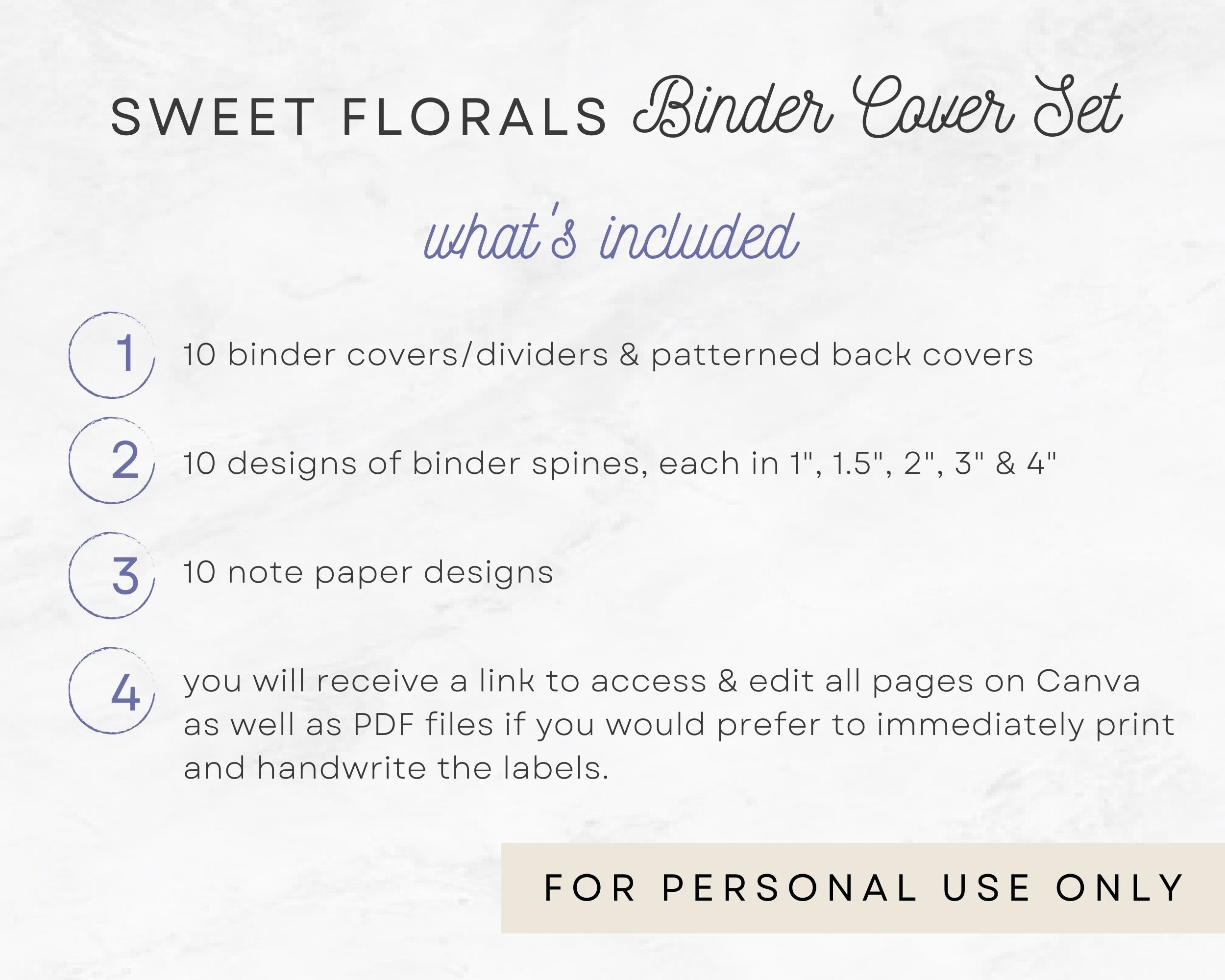 Binder Cover Set With Note Paper Edit on Canva, Download, Print Great ...