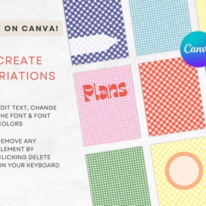 Gingham Binder Cover Set With Note Paper | Edit on Canva, Download ...