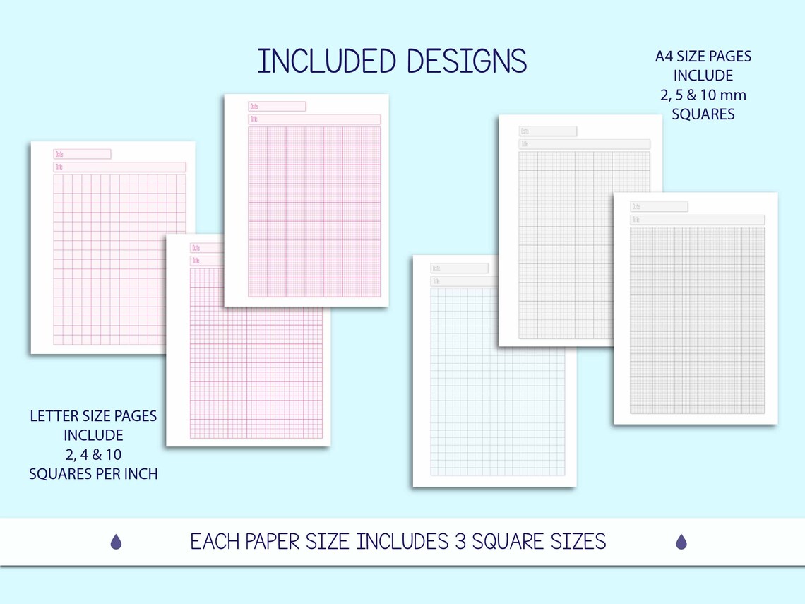Printable Graph Paper With Margins | Grid Paper for Instant Download in ...