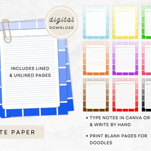 Binder Cover Set With Note Paper | Edit on Canva, Download, Print ...