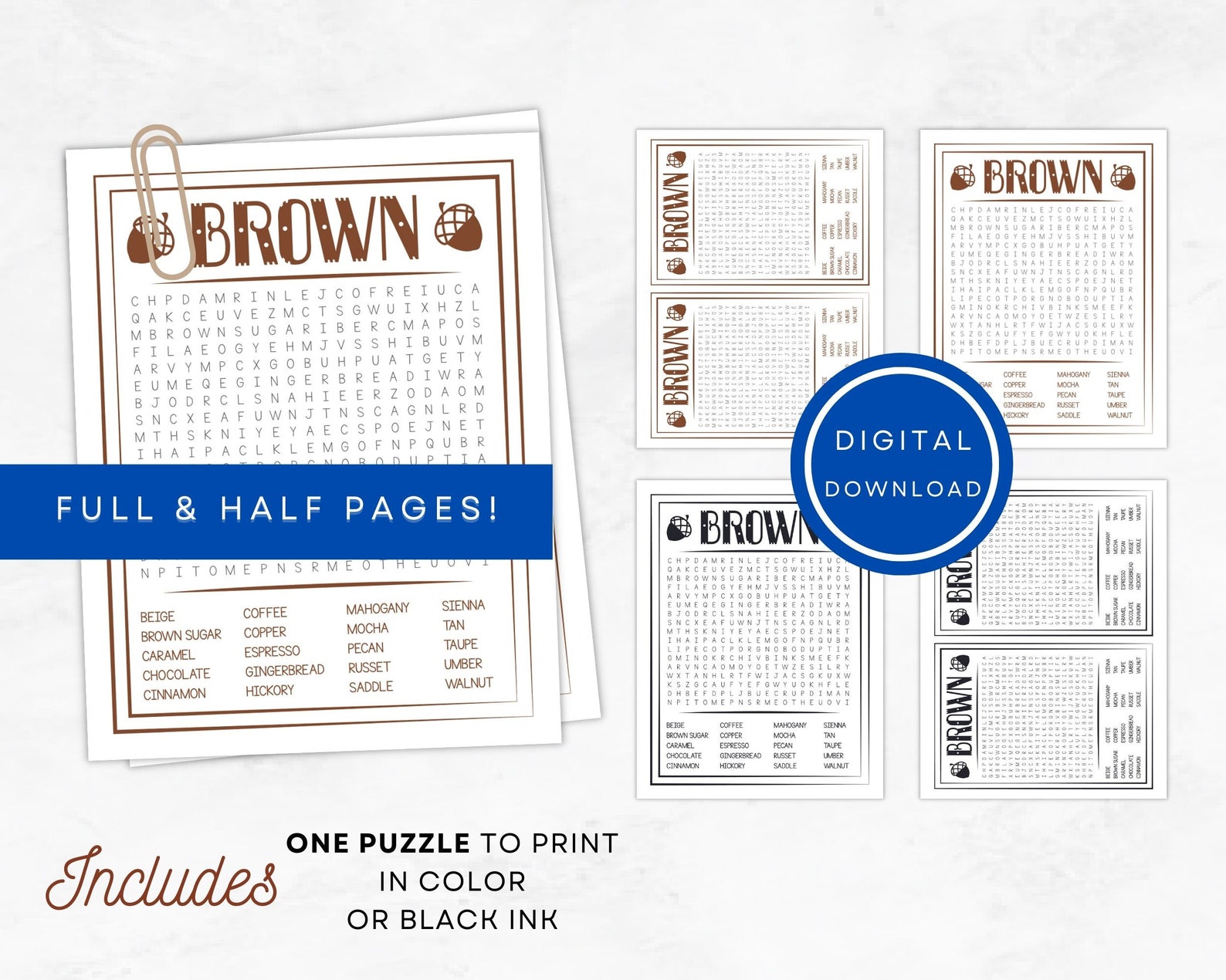 Brown Word Search for Instant Download | Art Teacher Discussion of ...