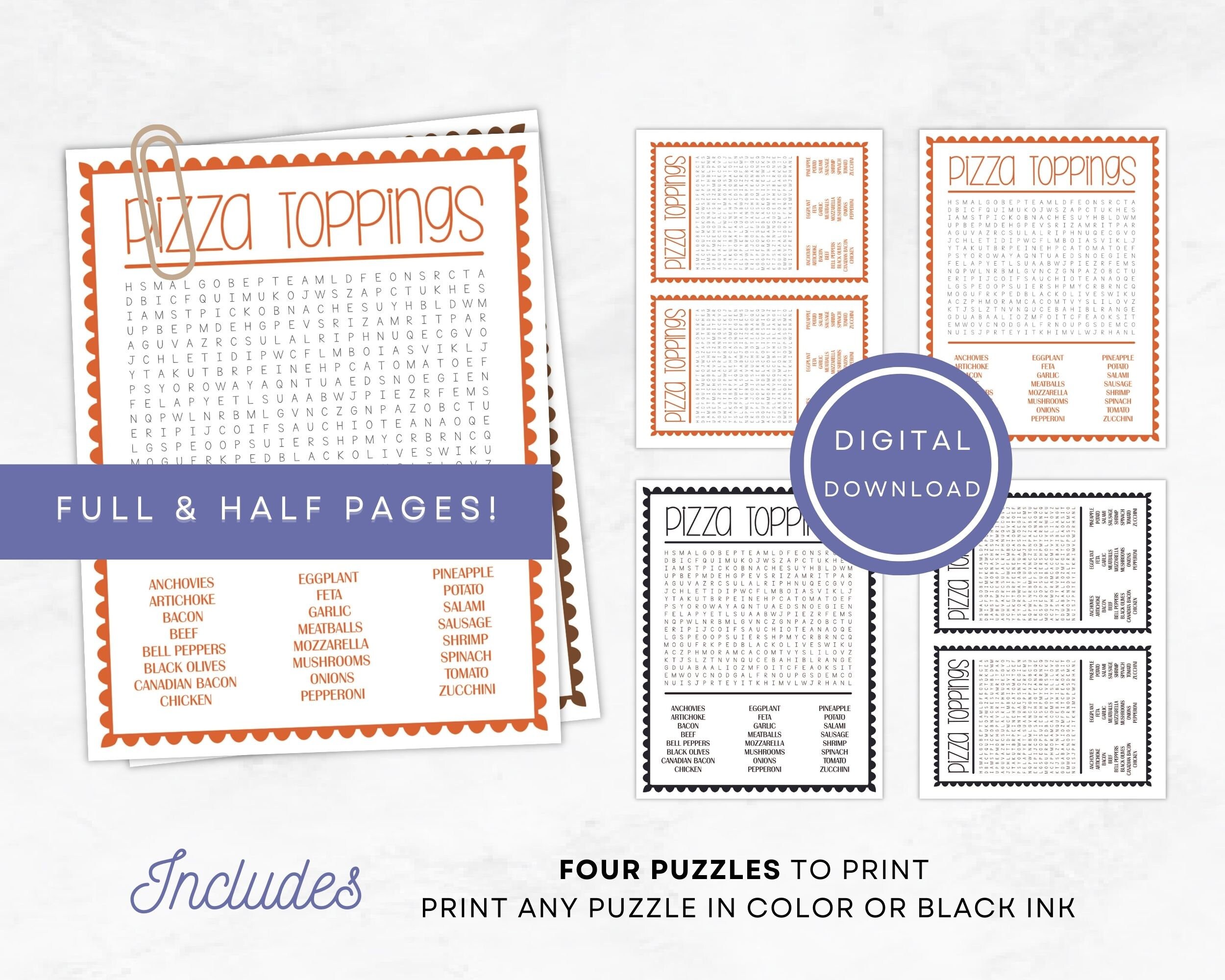 Food Word Search Bundle 3, Instant Download | Print in Color/black Ink ...