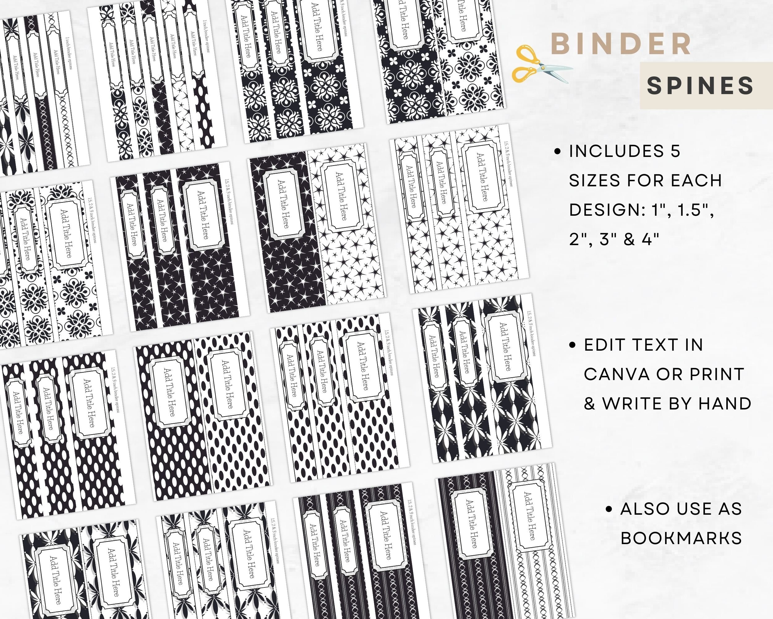 Binder Cover Set With Note Paper | Edit on Canva, Download, Print ...
