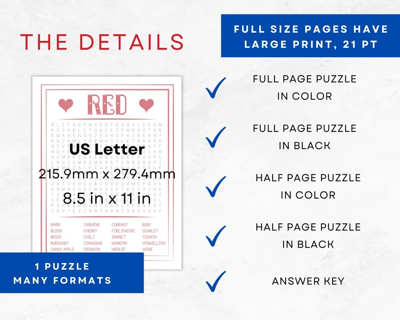 Red Word Search for Instant Download | Art Teacher Discussion of Color ...