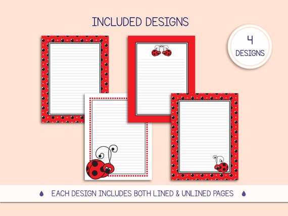 Ladybug Border Stationery