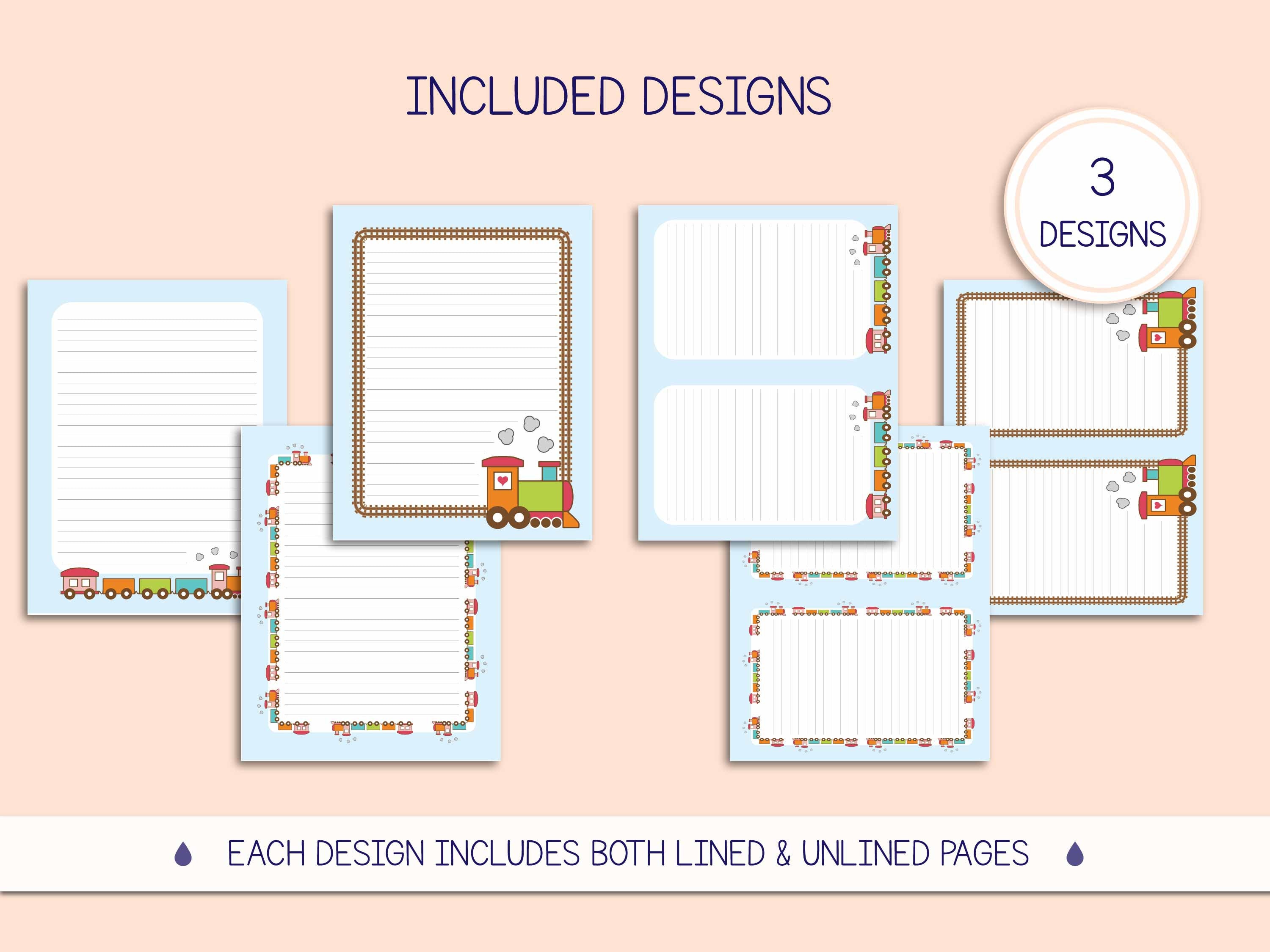 Choo Choo Train Printable Stationery | Writing Paper for Instant ...