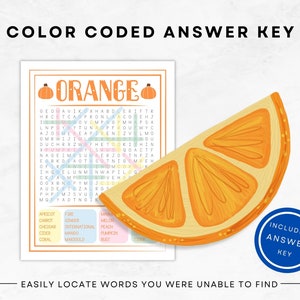 Orange Word Search for Instant Download | Art Teacher Discussion of ...