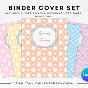Editable Polka Dot Binder Cover Set: Teacher Student Resource ...